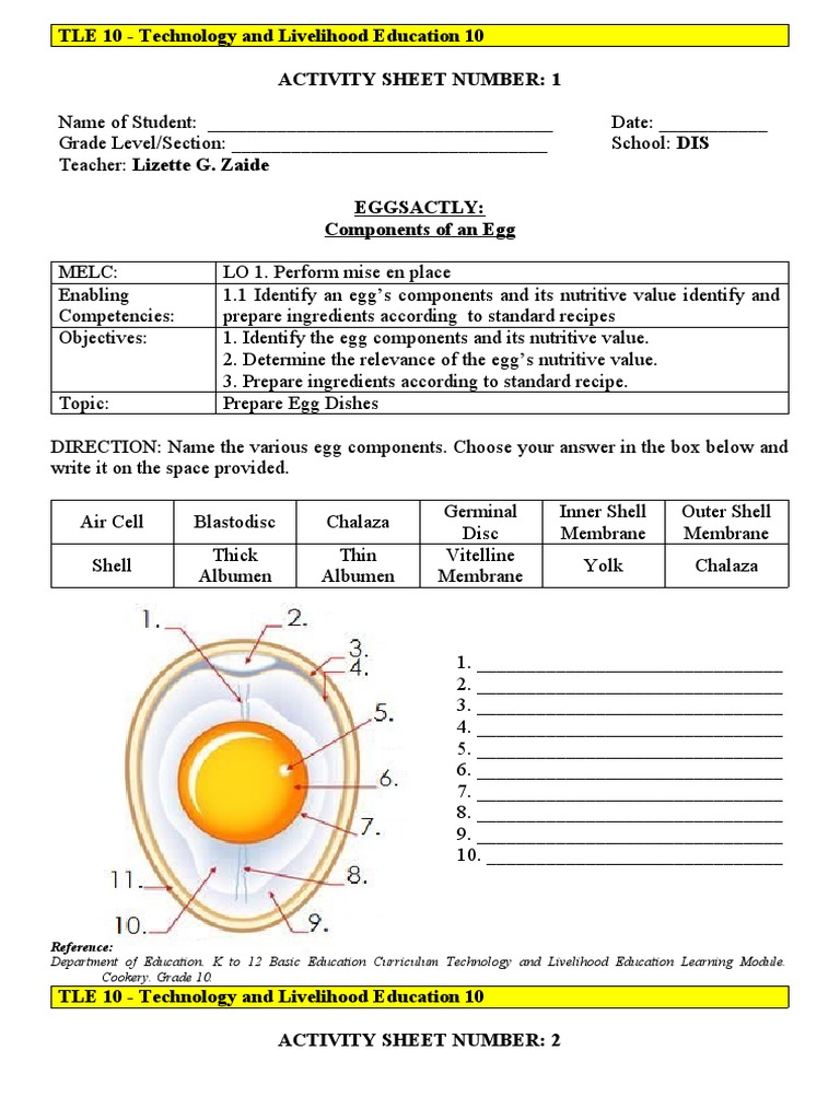 TLE 10 - Technology and Livelihood Education 10 Activity Sheet Number ...