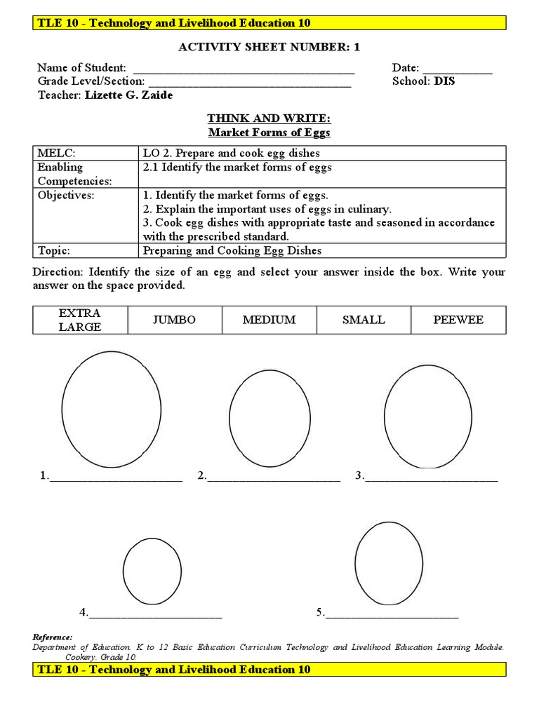 TLE 10 - Technology and Livelihood Education 10 Activity Sheet Number ...