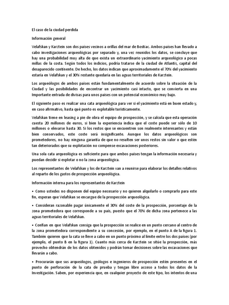 El Caso De La Ciudad Perdida Docx Documentos De Google Pdf