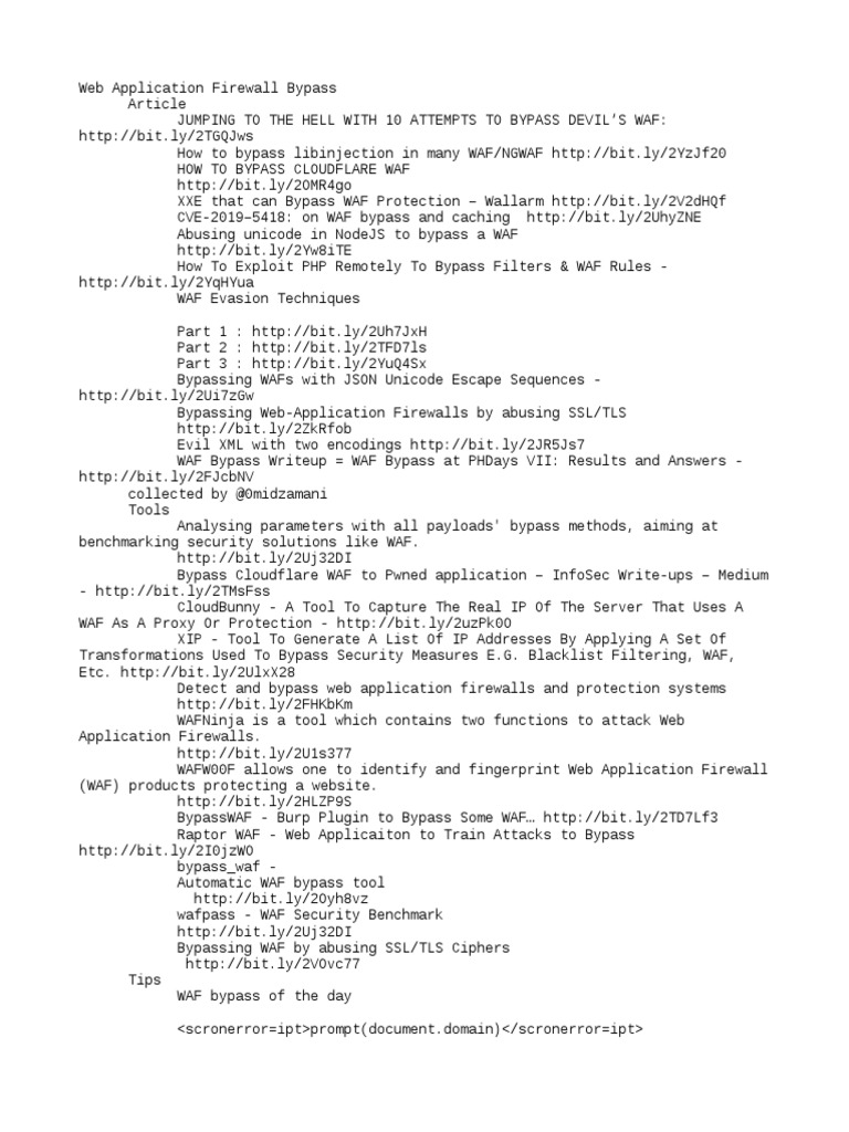 Web Application Firewall Bypass | Download Free PDF | Firewall (Computing) | Proxy Server