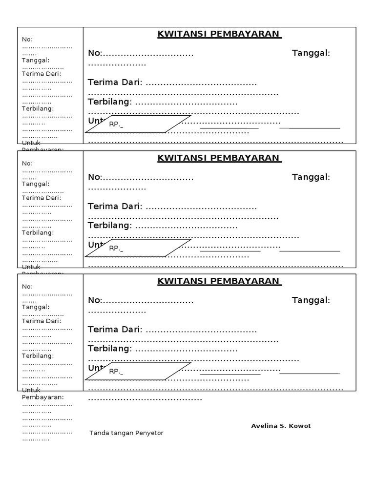 Form Kosong Kwitansi PDF | PDF | Pengelolaan Keuangan & Uang | Game ...