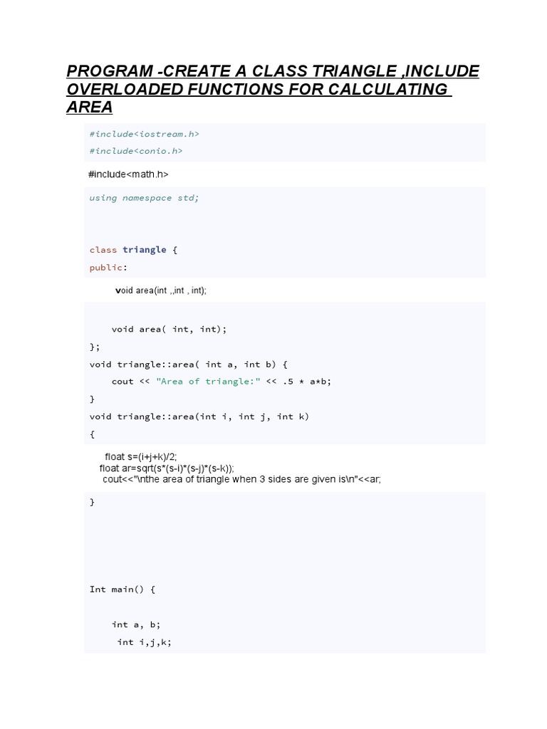 Triangle Area Calculation Program | PDF | Technology & Engineering