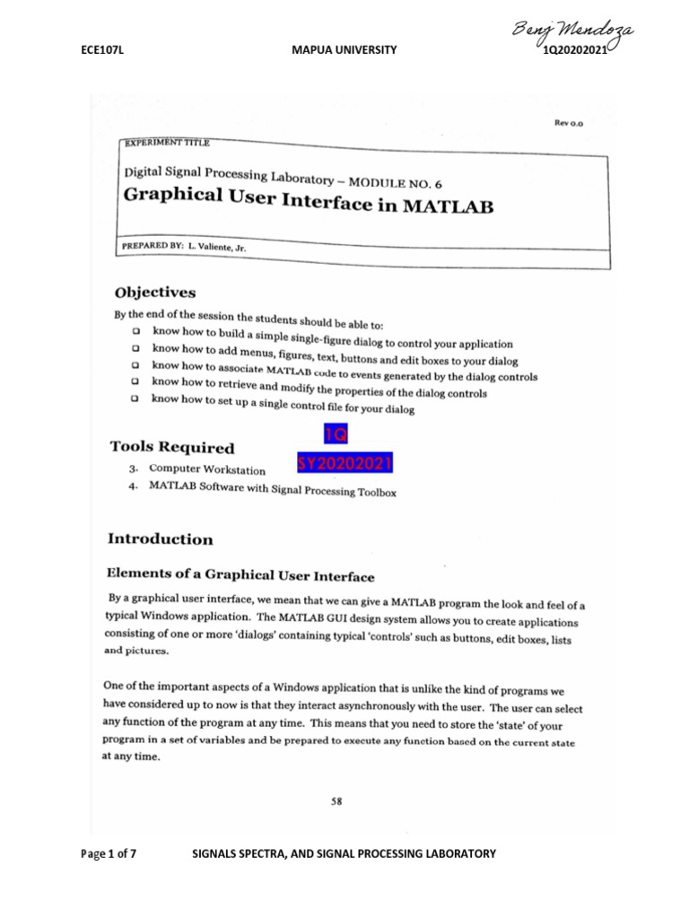 ECE107L Mapua University 1Q20202021 | PDF | Computers