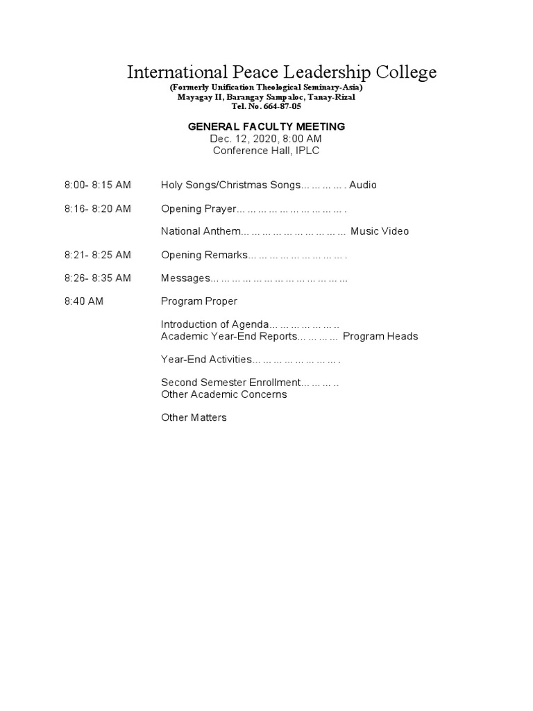 Gen Meeting Program | PDF