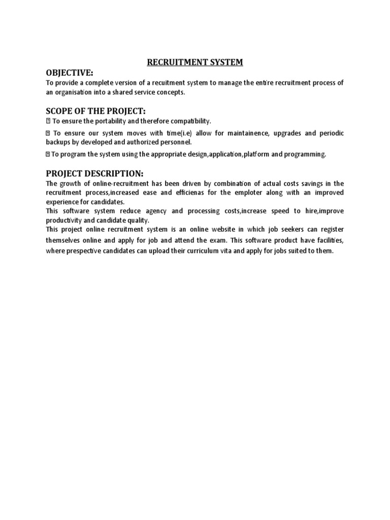 Comprehensive Online Recruitment System | PDF | Business