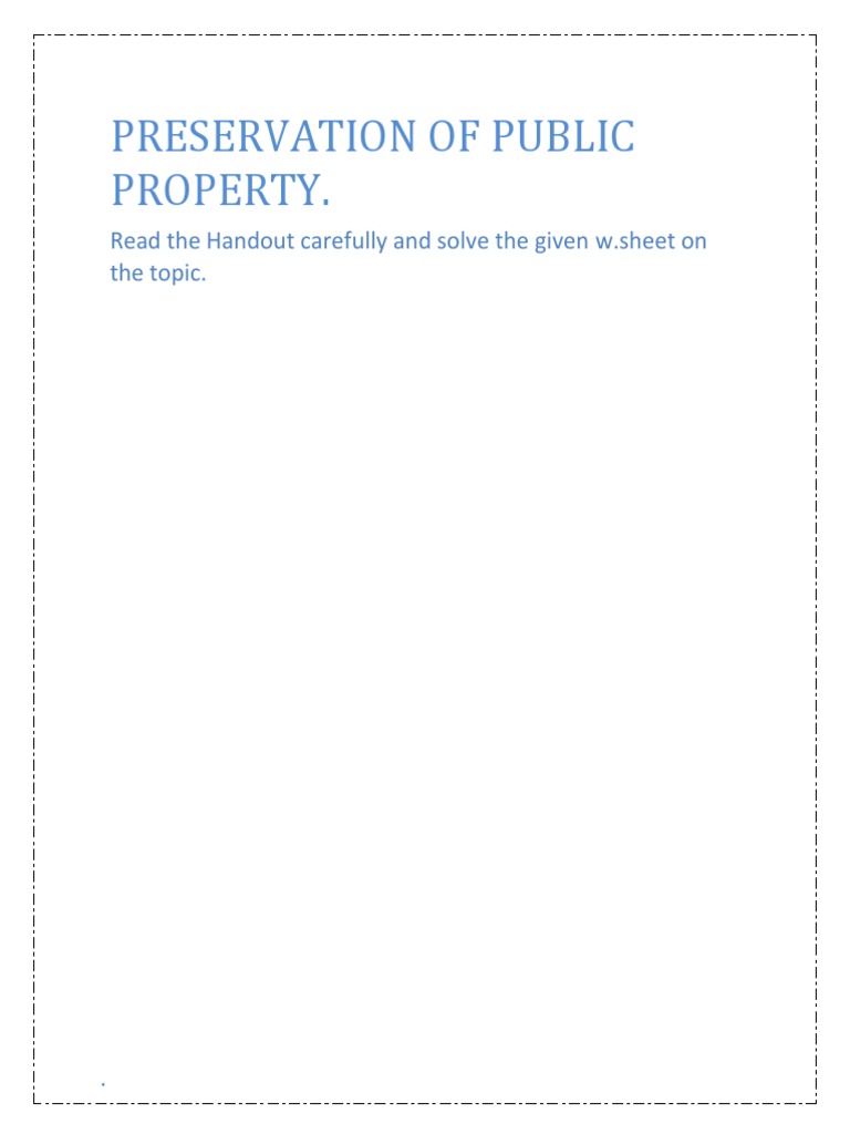 Preservation of Public Property | PDF | Monument | Property