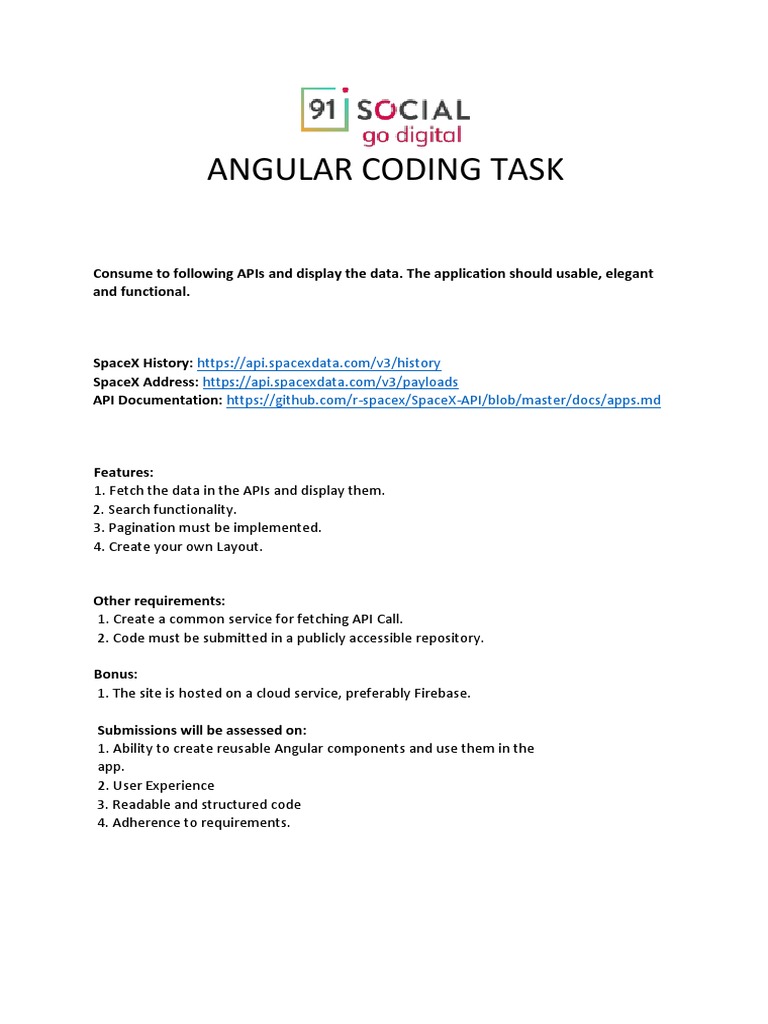 Angular Coding Task - 1 | PDF
