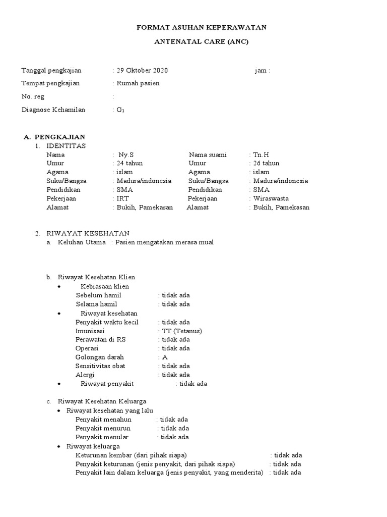 Form Askep Anc | PDF