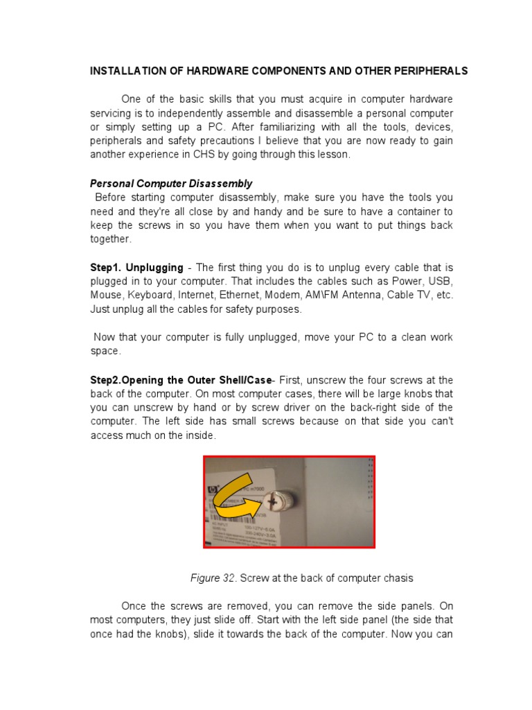 PC Disassembly and Assembly | Download Free PDF | Personal Computers | Electrical Connector