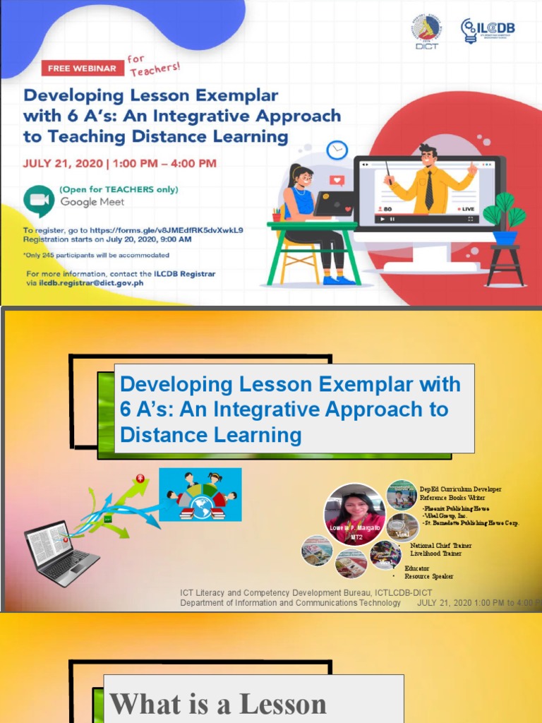 Lesson Exemplar For DICT Participants | PDF | Distance Education | Learning