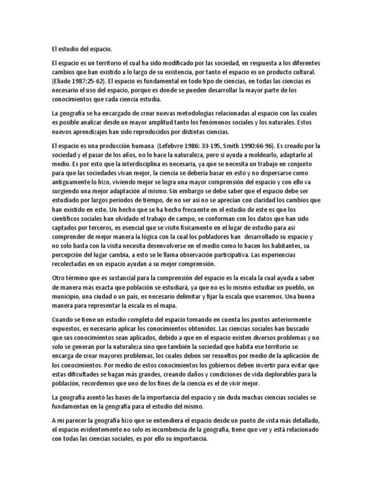 El Estudio Del Espacio | PDF | Espacio | Geografía