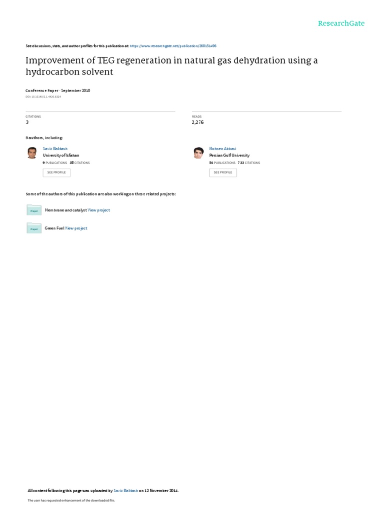 TEG Improve Process | PDF | Phases Of Matter | Chemical Engineering