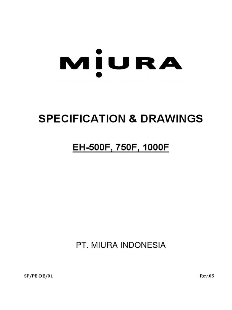 SP (PE-DE) 01 SPECIFICATIONS EH Series (EH-1000F) | PDF | Boiler | Combustion