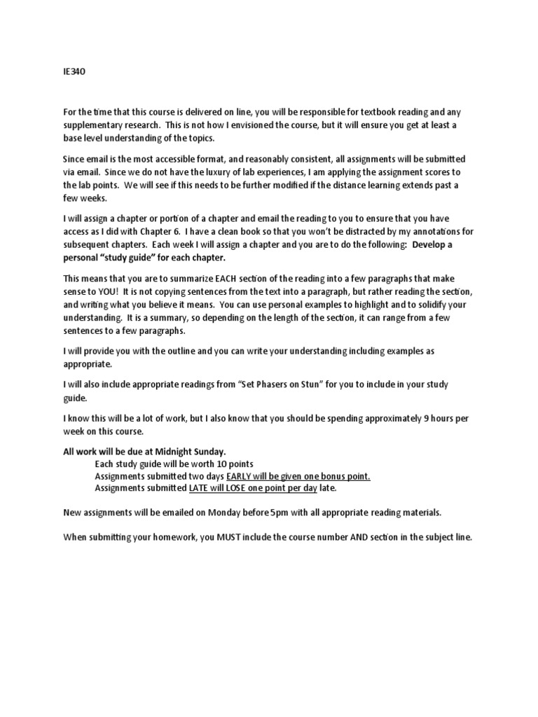 Personal "Study Guide" For Each Chapter | PDF