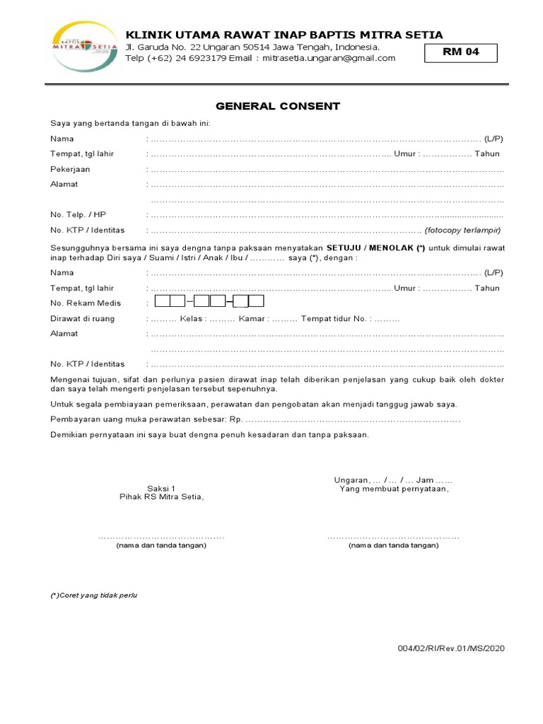 Form RM 04 Ri-General Consent | PDF
