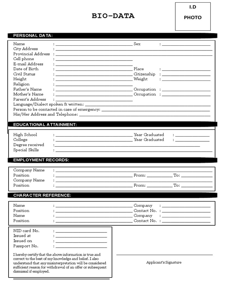 Biodata 1 | PDF | Government And Personhood | Business