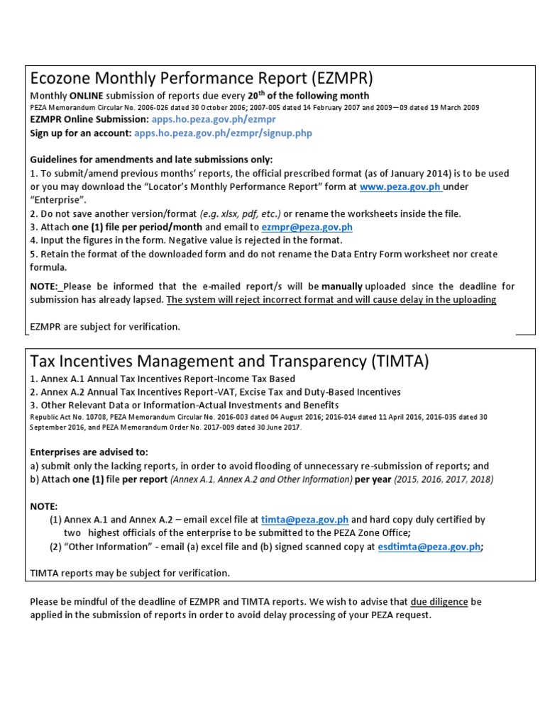 EZMPR and TIMTA Guidelines | PDF | Computing | Business