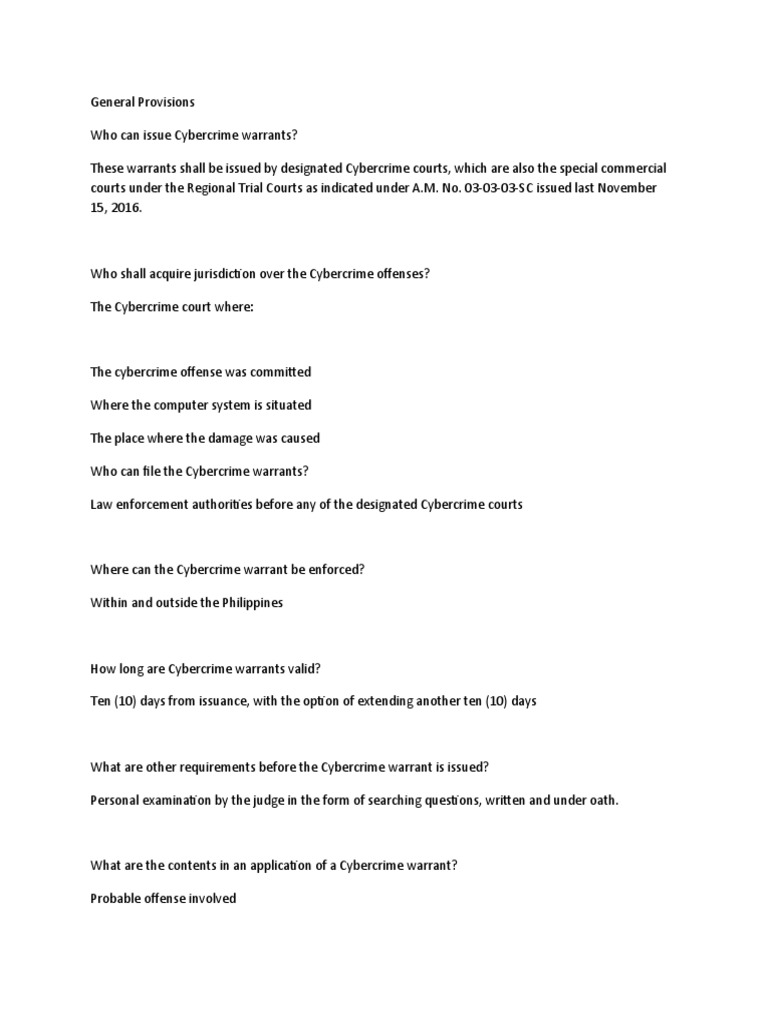 Cybercrime Warrants Explained | PDF | Search Warrant | Search And Seizure