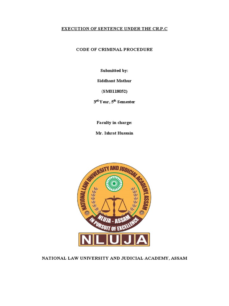 Code of Criminal Procedure | PDF | Sentence (Law) | Pardon