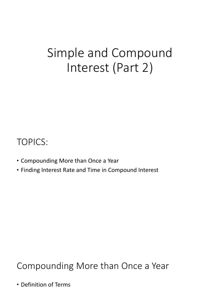 Simple and Compound Interest (Part 2) | PDF