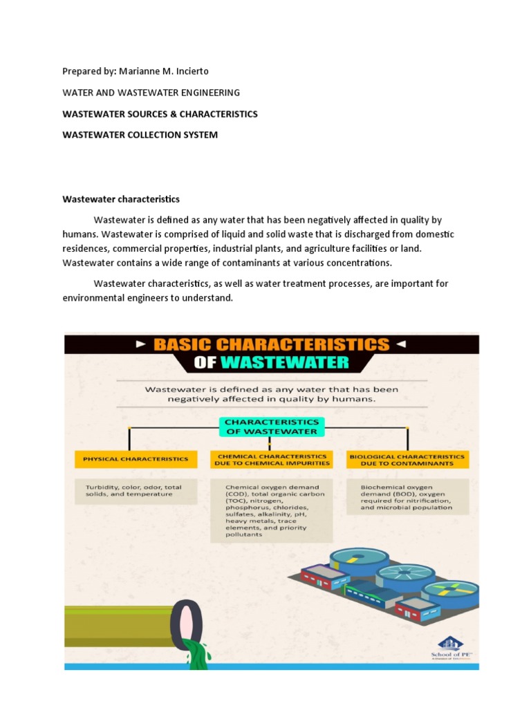 Wastewater Sources & Characteristics Wastewater Collection System | PDF ...