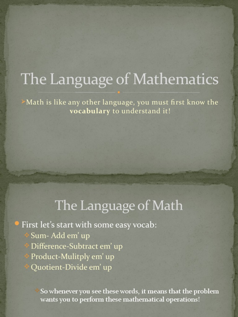 The Language of Mathematics | PDF | Fraction (Mathematics ...