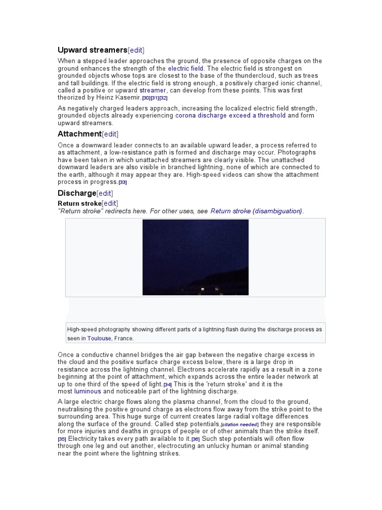 Upward Streamers: Electric Field | PDF | Lightning | Electrical Engineering