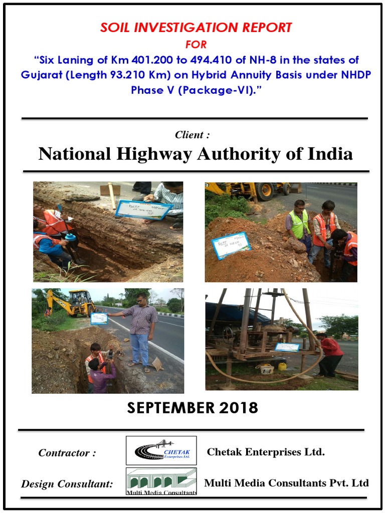 Soil Investigation Report Shamlaji PDF | PDF | Deep Foundation | Borehole
