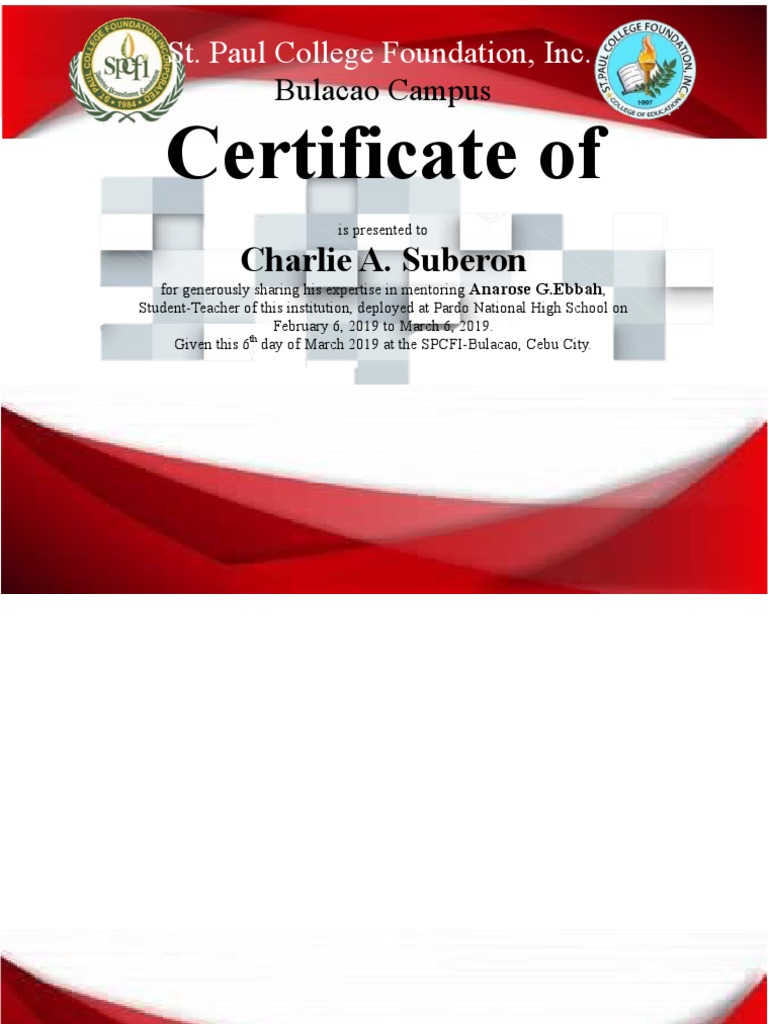 Certificate Of: St. Paul College Foundation, Inc | PDF | Doctorate ...