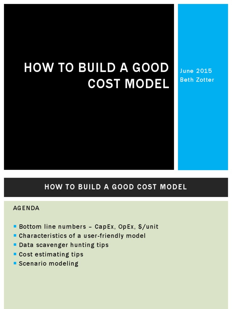 01 - How To Build A Good Cost Model | PDF | Capital Expenditure ...