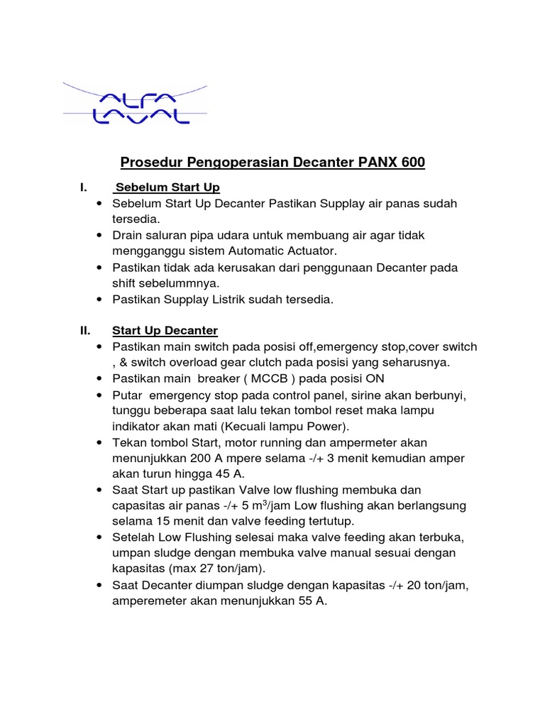 SOP PANX 600 Decanter PDF | PDF
