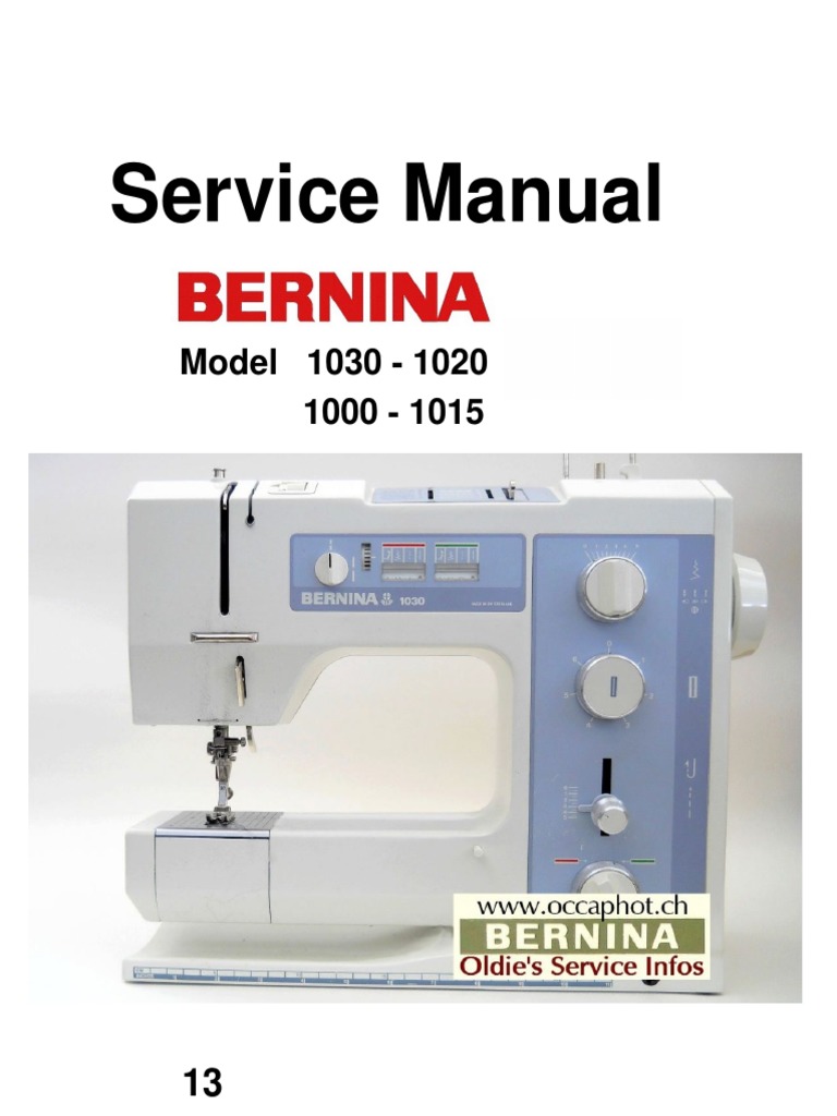 Service Manual: Bernina | PDF | Sewing Machine | Manufactured Goods