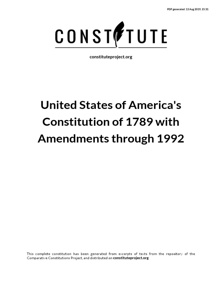 1789 Constitution | PDF | United States Senate | United States House Of ...