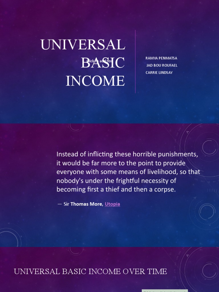 Universal Basic Income Presentation | PDF | Income | Poverty