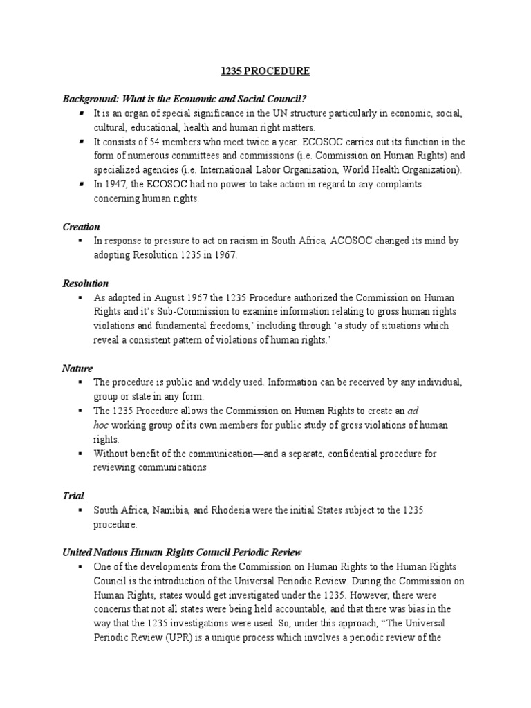 1235 Procedure | PDF | Human Rights | Rights