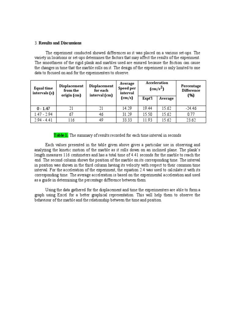 Kinetic Motion of a Rolling Marble Experiment | PDF | Acceleration | Force