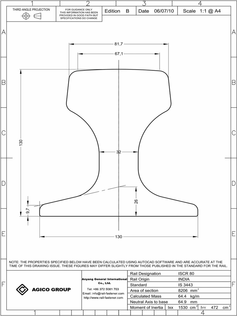 CR80 Rail Drawing PDF | PDF