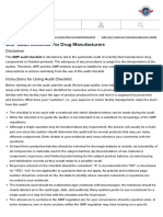 Eu Gmp Audit Checklist | PDF | Audit | Food And Drug Administration