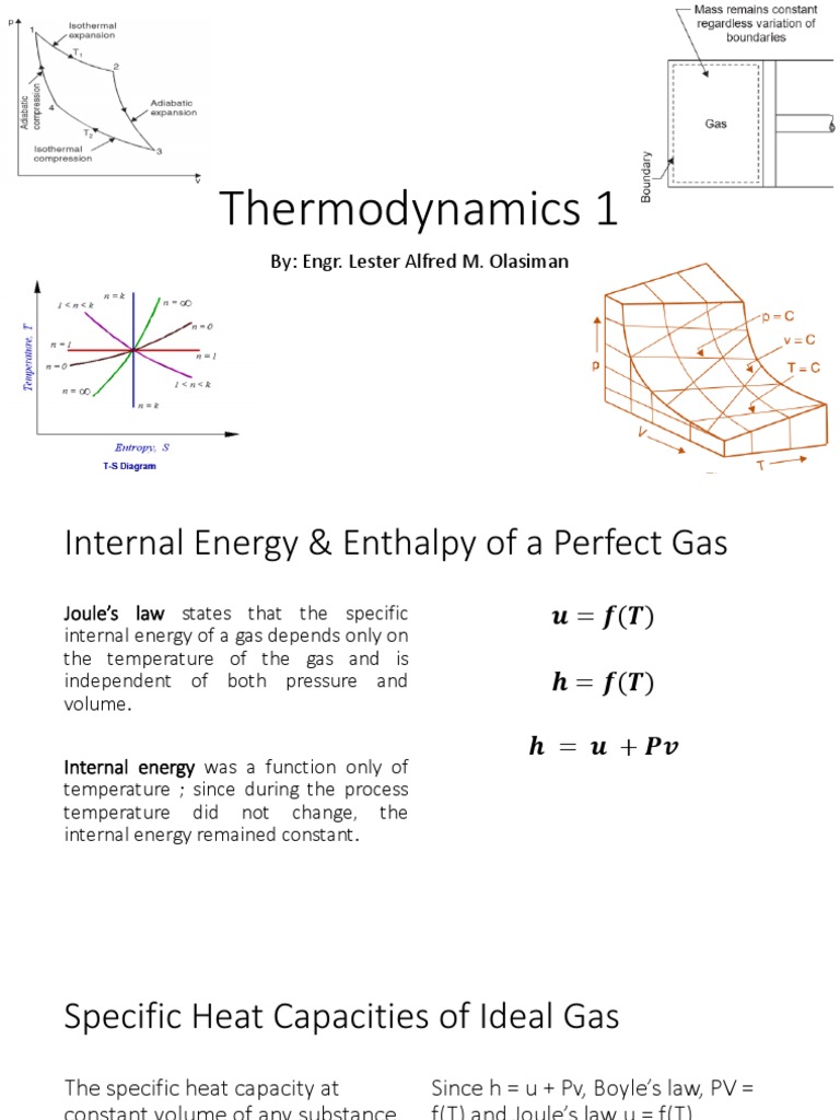 Module5 - (2) Ideal Gas Law (Specific Heats) | PDF | Entropy | Heat
