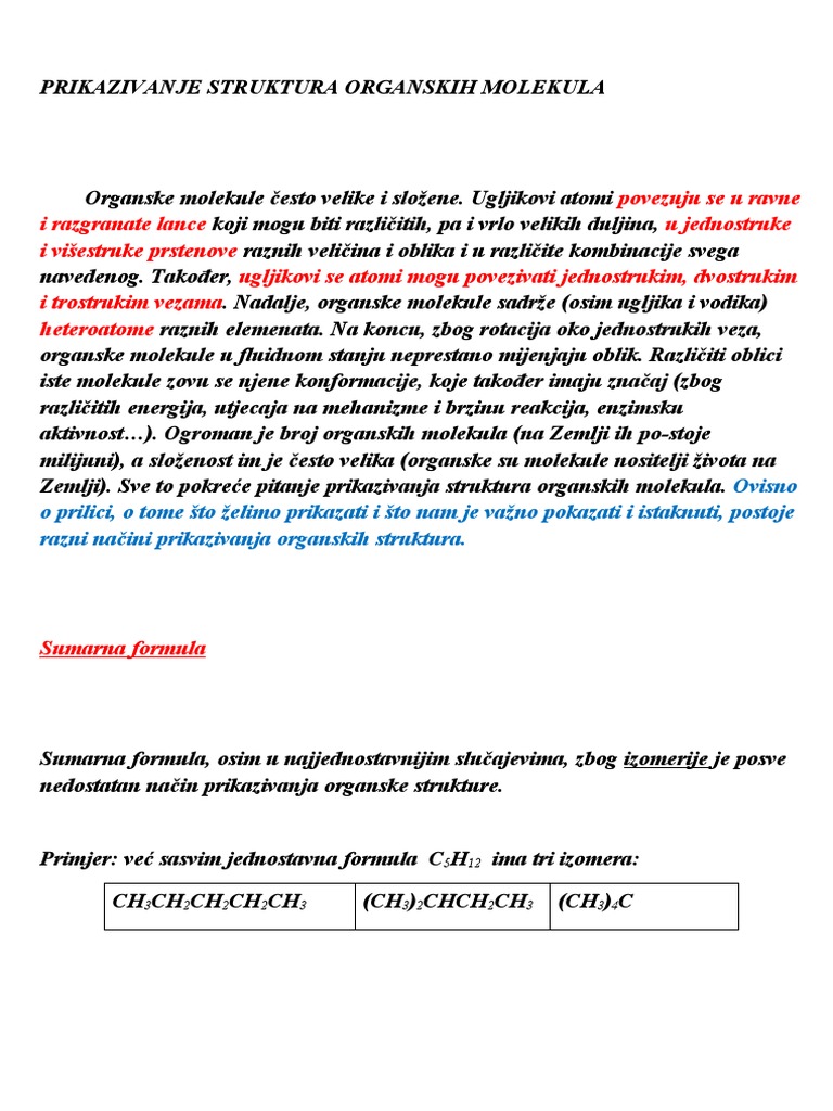 Prikazivanje Struktura Organskih Molekula | PDF