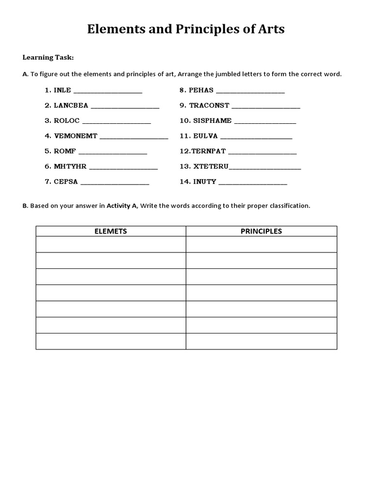 Elements and Principles of Art Guide | PDF | Composition (Visual Arts ...