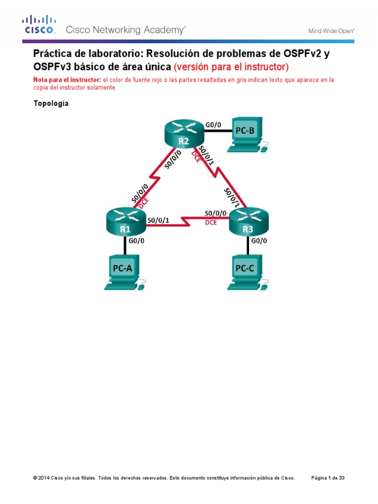 5.2.3.3 Lab - Troubleshooting Basic Single-Area OSPFv2 and OSPFv3 - ILM PDF | PDF | Yo Pv6 ...