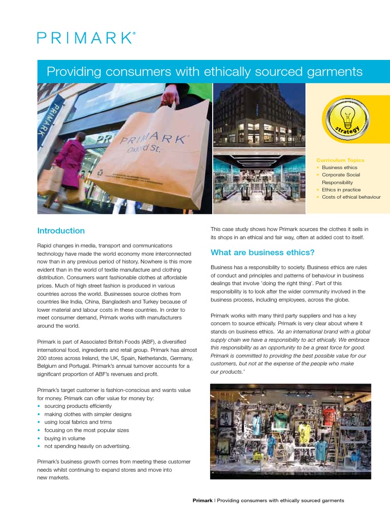 Primark Ethics | PDF | Retail | Corporate Social Responsibility
