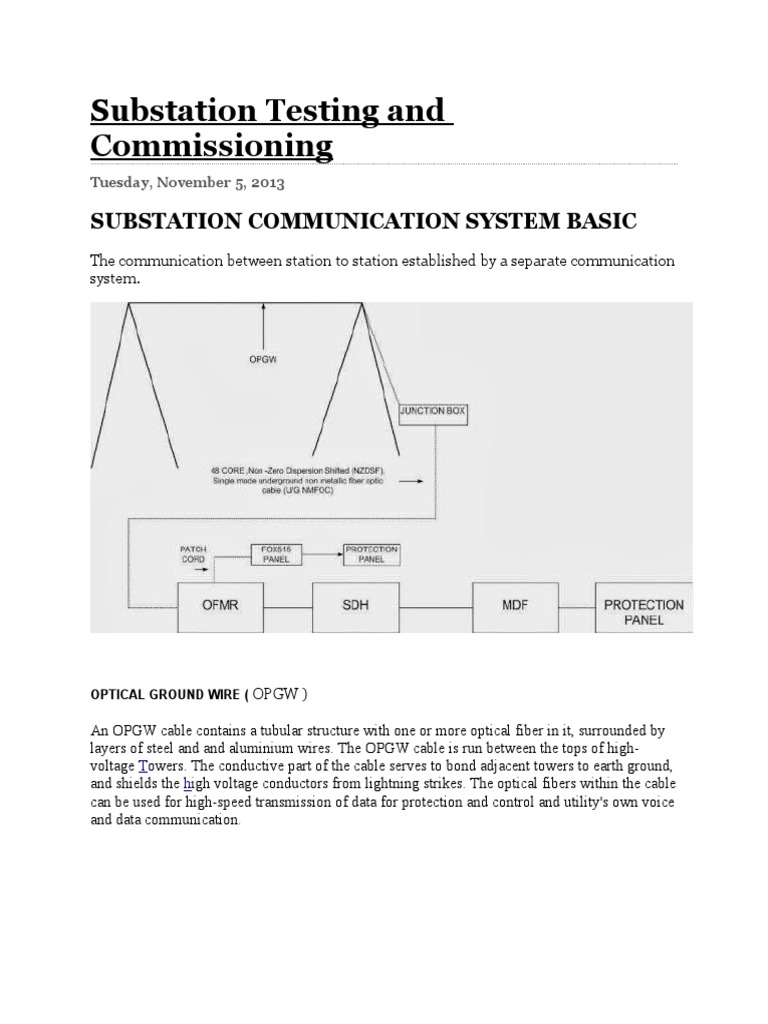 Substation Testing and Commissioning: Substation Communication System ...