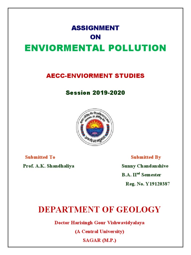 Enviormental Pollution: Department of Geology | PDF | Business