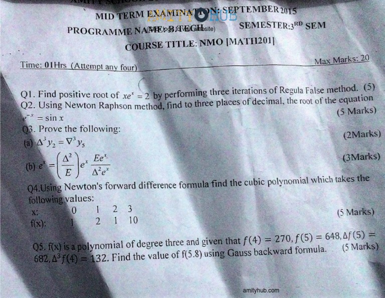 Mathematics Semester-3 Minor 2015 (FA00246) PDF | PDF