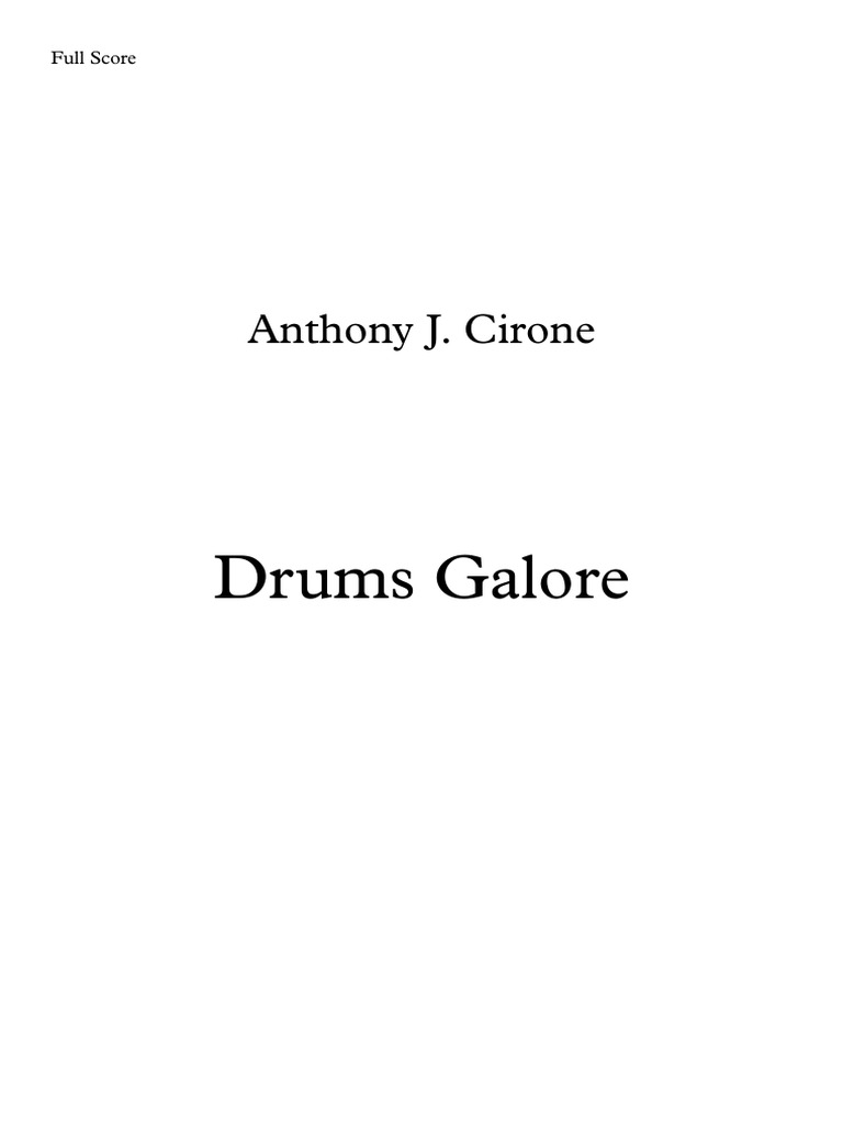 DRUMS GALORE - Score and Parts | PDF | Drum | Musical Notation