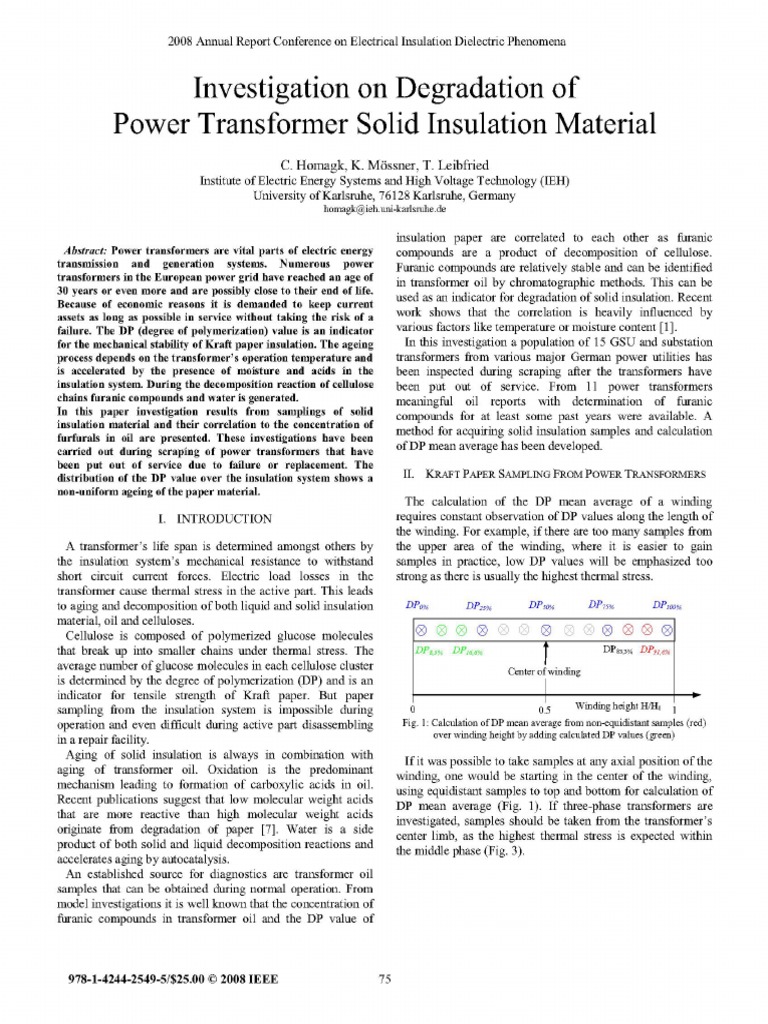Investigation Degradation: Insulation Material | PDF | Transformer ...