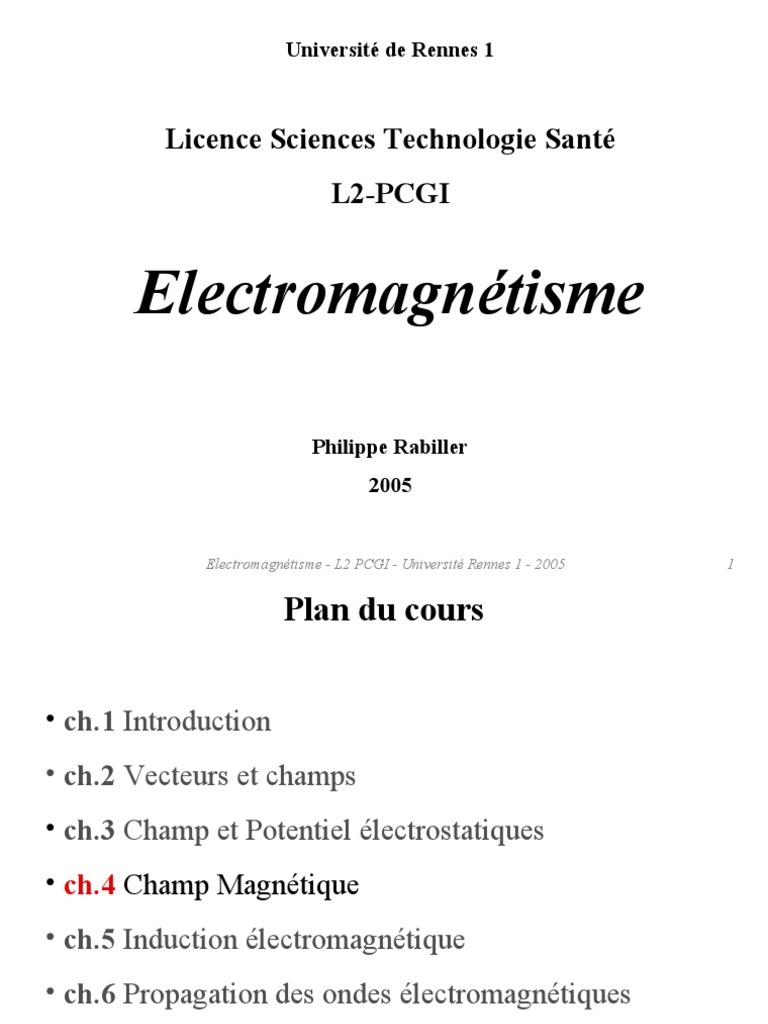 Electromag Pcgi2 ch4 | PDF | Équations de Maxwell | Divergence (analyse vectorielle)