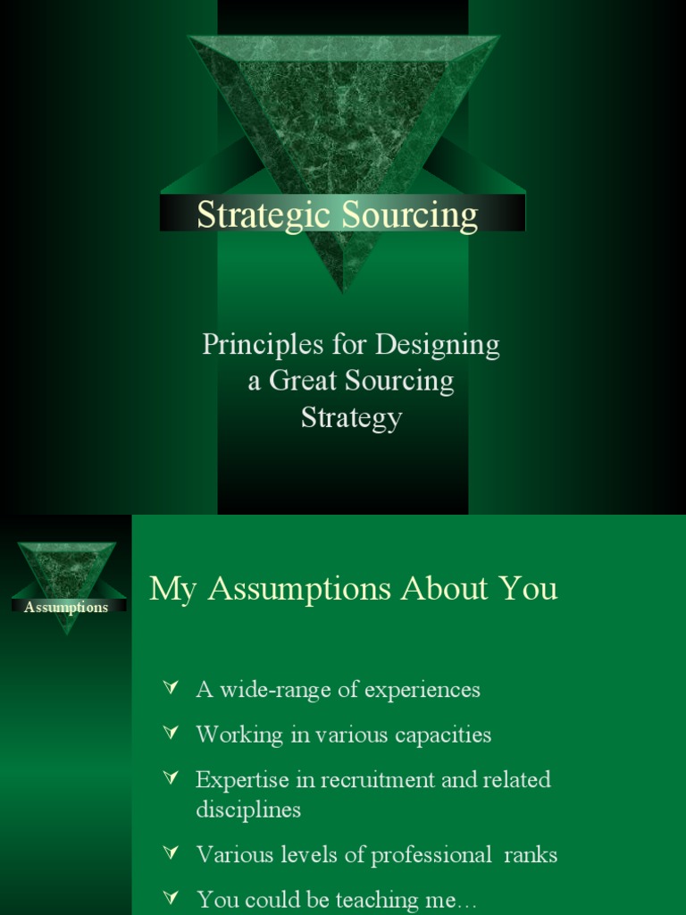 Strategic Sourcing: Principles For Designing A Great Sourcing Strategy ...
